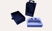 China Matt Lamination Electronics Packaging Boxes Greyboard laminate C2S ,  PET window and white EVA inner tray with manuals for sale