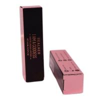 China Pink Custom Lipstick Boxes Glossy Lamination 375g Silver Card Paper Material, Cosmetic packaging and boxes for sale