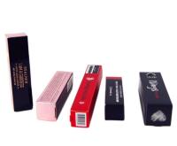 China Pink Custom Lipstick Boxes Glossy Lamination 375g Silver Card Paper Material, Cosmetic packaging and boxes for sale