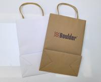China FSC Packaging Accessories , white brown black kraft paper bags with handles 4C PMS Color for sale