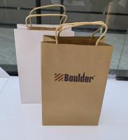 China FSC Packaging Accessories , white brown black kraft paper bags with handles 4C PMS Color for sale