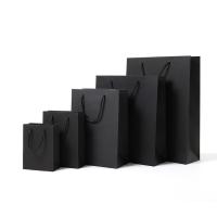 China 4C PMS Custom Black Paper Bags With Handles Wholesale FSC ROHS certificate for sale