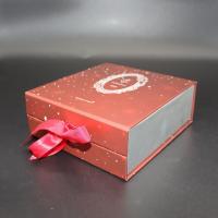 China OEM Flap Lid Magnetic Rigid Gift Box With Ribbon And EVA Insert for sale