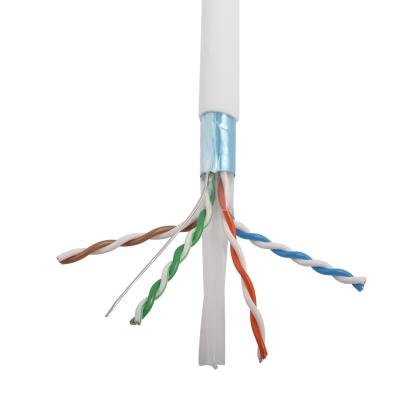 China Foil Shieled Cat6A FTP Cable 0.58MM 305m Drum 10G Network Cable for sale