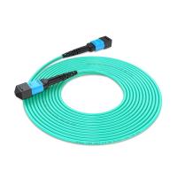 China 12 Fiber LSZH 10M TYPE B Mpo To Mpo Fiber Cable OM3 Fiber Patch Cord for sale