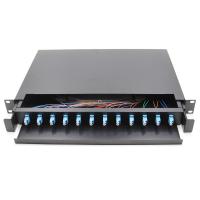China 12Port 24 Core LC Duplex Patch Panel Cabinet 1U Fiber Optic Patch Panel for sale