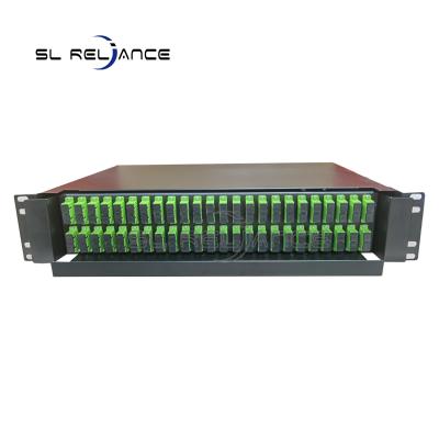 China 2U ODF Fiber Optical Patch Panel Rack Cabinet 48port 96Core SC APC Patch Panel for sale