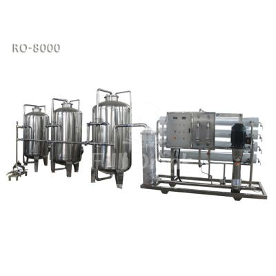 China 8TPH Drinking Water Reverse Osmosis System UV Sterilizer 99% SS304 for sale