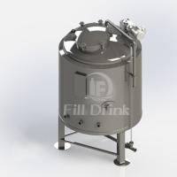 China Round Bottom 1 Layer Liquid Mixing Tank Heated Mixing Vessel CIP Spraying Ball And Anti Foam Outlet for sale