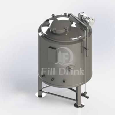 China Round Bottom 1 Layer Liquid Mixing Tank Heated Mixing Vessel CIP Spraying Ball And Anti Foam Outlet for sale