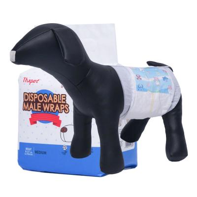 China Super Absorbent Disposable Male Dog Diapers 6-77 lb Weight Range Leak Proof Non-Woven Fabric for sale