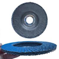 China Blue Ceramic 4 Inch Flap Disc 100x16mm 40-240 Grit For Metal Wood for sale