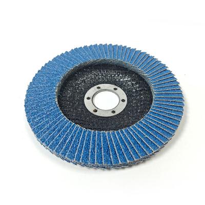 China Blue Ceramic 4 Inch Flap Disc 100x16mm 40-240 Grit For Metal Wood for sale