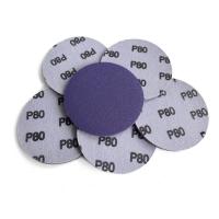 China 90a Hardness 80 Grit Non Porous Ceramic Sanding Pads Abrasive Disc Purple Sticky Back for sale