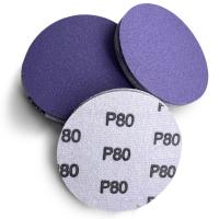 China 90a Hardness 80 Grit Non Porous Ceramic Sanding Pads Abrasive Disc Purple Sticky Back for sale