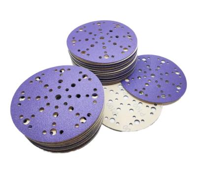 China OEM 49 Hole Ceramic Alumina Abrasive Sanding Disc 6 Inch 100 Grit for sale