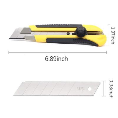 China High Carbon Steel Retractable Utility Knife Blades Box Cutting Tool 180mm for sale
