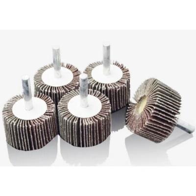 China Brown Aluminum Oxide Shaft Mounted Flap Wheels 40mm For Die Grinders for sale