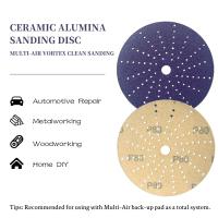 China ODM Ceramic Abrasive Sanding Disc Sandpaper 150mm Aluminum Oxide Cyclone Hole for sale