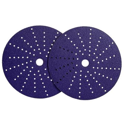 China ODM Ceramic Abrasive Sanding Disc Sandpaper 150mm Aluminum Oxide Cyclone Hole for sale