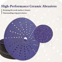 China ODM Ceramic Abrasive Sanding Disc Sandpaper 150mm Aluminum Oxide Cyclone Hole for sale