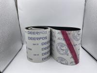 China DEERFOS JC112 Black Silicon Carbide Sanding Belt 120 Grit for Metal Polishing and Surface Finishing for sale