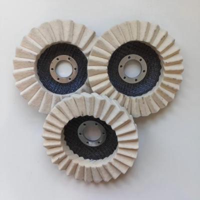 China Metal Buffing Sander Wool Felt 80-240 Grit Flap Disc Wheel Marble Fiberglass Backing for sale