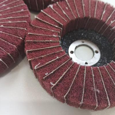 China Aluminium Non Woven Flap Disc Buffing Wheel Nylon Fiber 6 Inch For Grinding Metal for sale