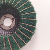 China Green Non Woven Nylon Abrasive Flap Disc Pad 100mm 115mm For Metal for sale