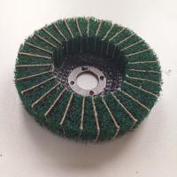 China Green Non Woven Nylon Abrasive Flap Disc Pad 100mm 115mm For Metal for sale