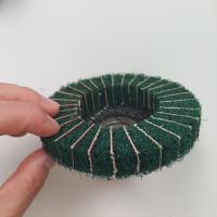China Green Non Woven Nylon Abrasive Flap Disc Pad 100mm 115mm For Metal for sale