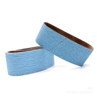 China DEERFOS Zirconia Abrasive Sanding Belt 610x100mm with Ceramic-Cloth Backing for Heavy-Duty Grinding for sale