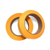 China Yellow Textured Crepe Paper Tape Acrylic Adhesive 80mm 20mm for sale