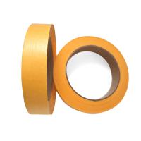 China Yellow Textured Crepe Paper Tape Acrylic Adhesive 80mm 20mm for sale