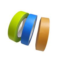 China Yellow Textured Crepe Paper Tape Acrylic Adhesive 80mm 20mm for sale