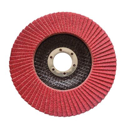 China 125x22mm 5inch Ceramic Abrasive Flap Disc Wheel For Polishing Stainless Steel for sale