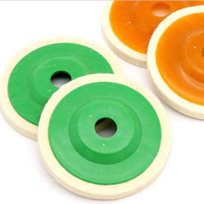 China Coarse Grit Wool Buffing Wheel 115mm for Mirror Finish Polishing of Stainless Steel for sale
