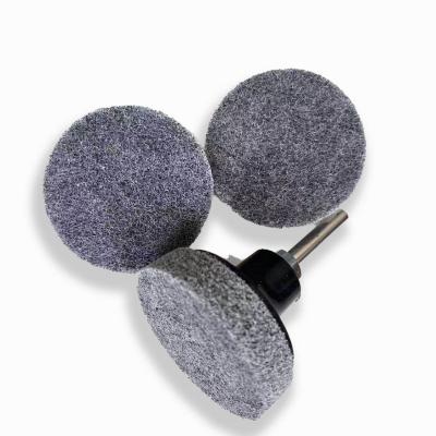 China 2inch 75mm Grey Non Woven Roloc Quick Change Discs Nylon For Metal Surface Conditioning for sale