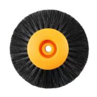 China 80mm Orange Polishing Boar Round Bristle Brush For Jade Stone Handicraft Smoothing for sale