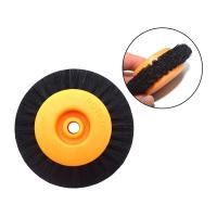 China 80mm Orange Polishing Boar Round Bristle Brush For Jade Stone Handicraft Smoothing for sale