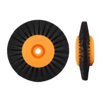 China 80mm Orange Polishing Boar Round Bristle Brush For Jade Stone Handicraft Smoothing for sale