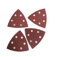 China 93mm Triangle Abrasive Sanding Disc Sheets Red Dry Sandpaper For Orbital Sander for sale
