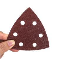 China 93mm Triangle Abrasive Sanding Disc Sheets Red Dry Sandpaper For Orbital Sander for sale