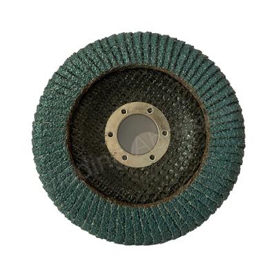 China Green R Angle Silicon Carbide Abrasive Flap Disc For Curved Edge Grinding 125mm for sale
