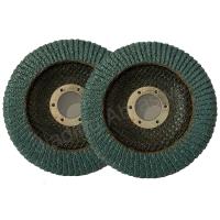 China Green R Angle Silicon Carbide Abrasive Flap Disc For Curved Edge Grinding 125mm for sale
