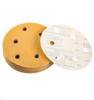 China 3M yellow hook& loop sanding disc 5