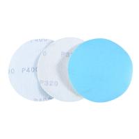 China Blue Aluminium sanding disc without holes paper backing round abrasive sandpaper 40#-800# grit hoop&look backing for angle grinder for polishing for sale