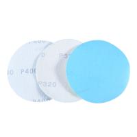 China Blue Aluminium sanding disc without holes paper backing round abrasive sandpaper 40#-800# grit hoop&look backing for angle grinder for polishing for sale