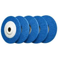China 4'' 100mm Nylon Fiber Polishing Wheel Non-Woven Abrasive Disc Bore 5/8'' Grinding Wheels For Metal 11,000 RPM 7P 9P for sale