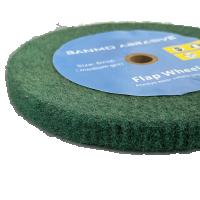 China Green Non-woven Abrasive Pad 150mm with 13mm Thickness for Polishing Steel and Stainless Steel for sale